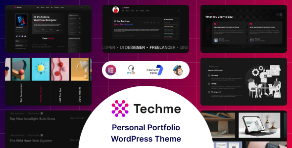 Techme - Multipurpose Personal Portfolio WordPress Theme - eThemePro